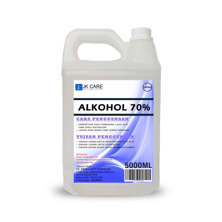 Jual ALKOHOL 70% 5 Liter JK Care - Antiseptic Ethanol/ Teknis/ Non-Food ...