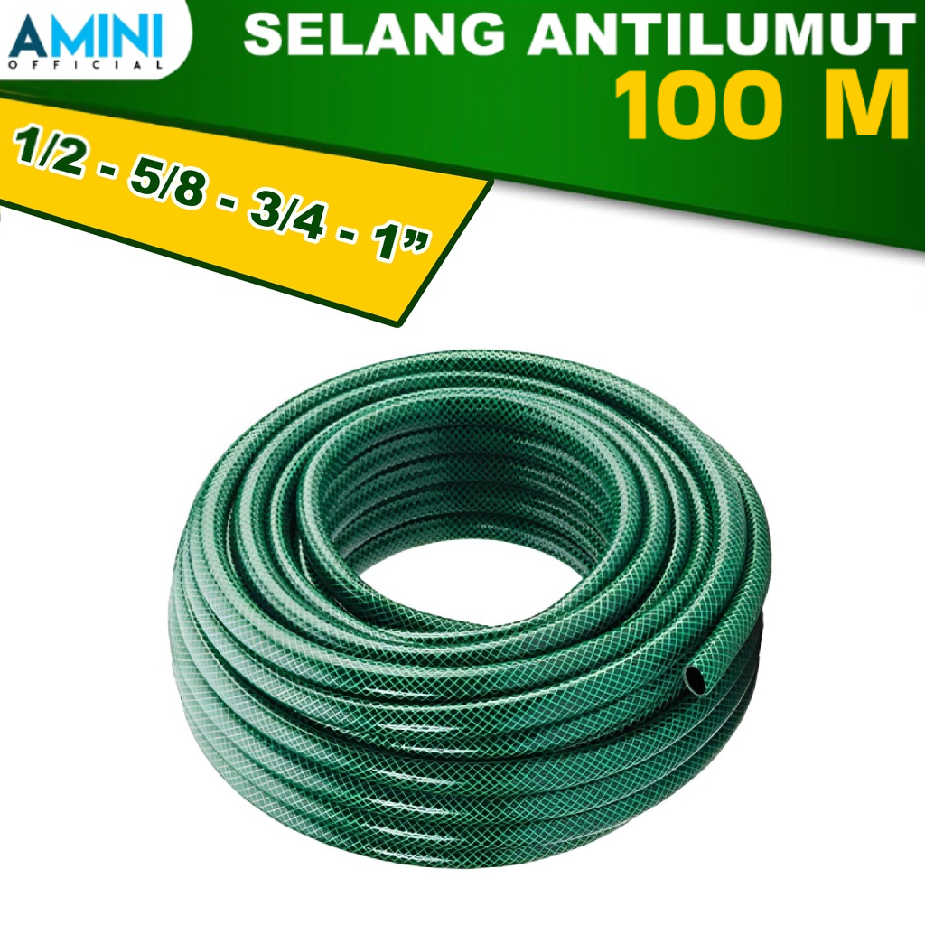 Jual Selang Air 100 Meter 1/2 5/8 3/4 Inch Selang Air Serat Benang Anti Lumut Tebal 2 mm Selang ...