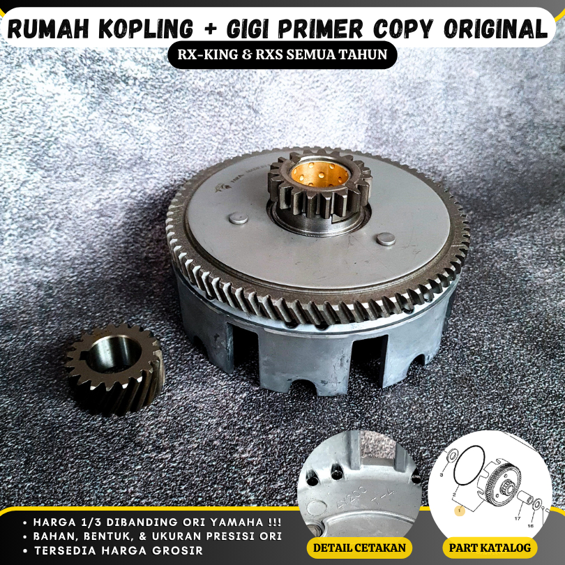 Jual Rumah Kopling Kupling 4Y2 Plus Gigi Primer Rx King RxKing RXK RXS COPY ORIGINAL | Shopee ...