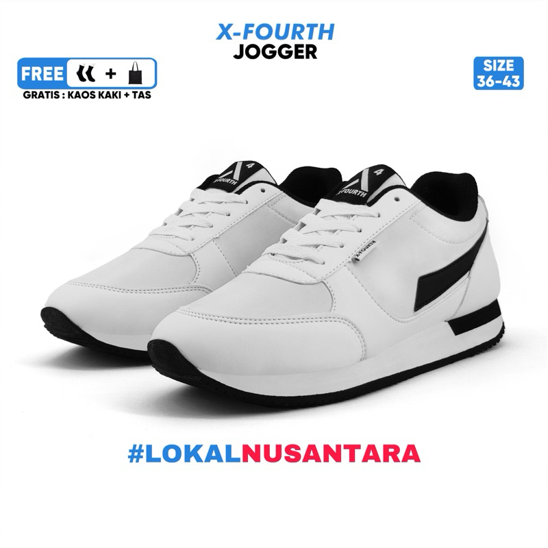 Jual X-Fourth JOGGER putih - Sepatu Sekolah Sneakers Kerja Casual Dan ...