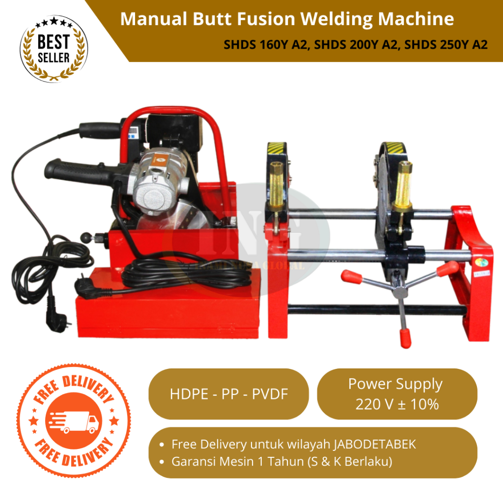 Jual Mesin Las Pipa HDPE 2 Clamp SHDS 160 Y A2 (40-160mm) | Manual Butt ...