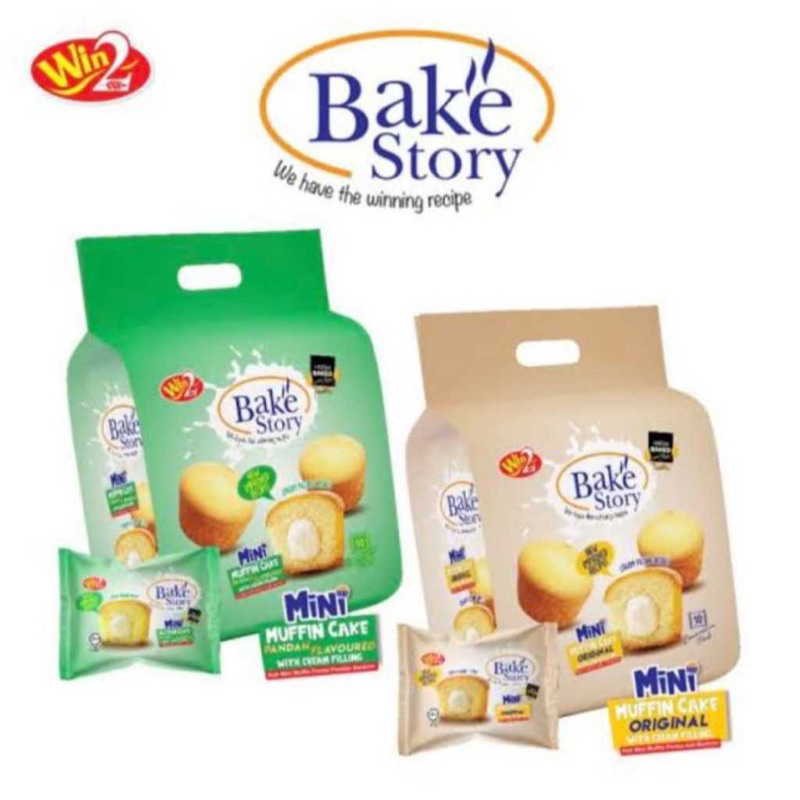 Jual Win2 Win Win Baked Story Pandan / Original Muffin Cake With Cream ...