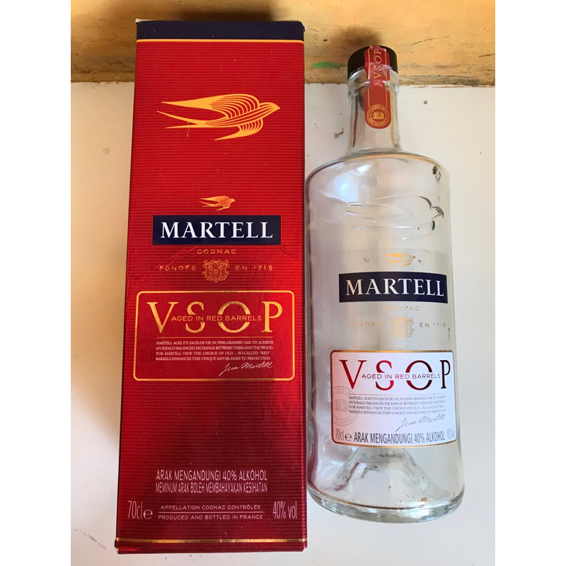 Jual botol bekas minuman keras miras Martell botol antik botol unik pajangan botol hiasan ...
