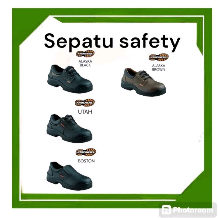 Jual sepatu safety krusher Boston/sepatu khusher alaska black/sepatu ...