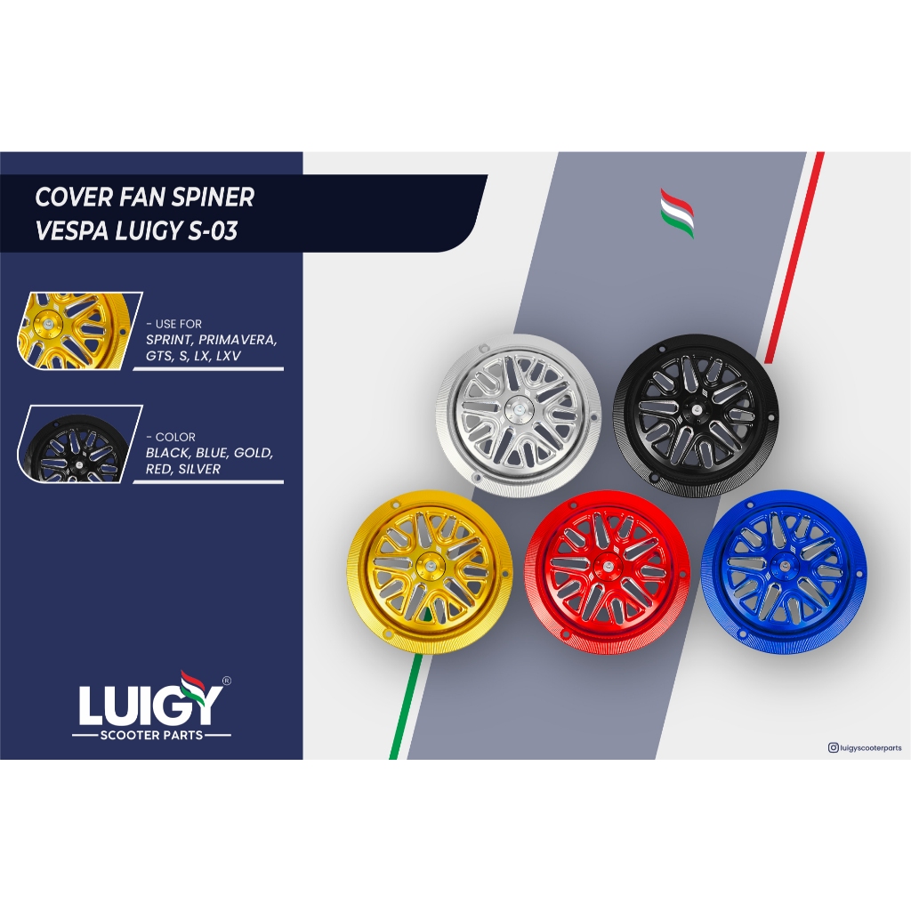 Jual Cover Fan Spinner Vespa Sprint Primavera Gts S Lx Lxv S 03 Luigy ...