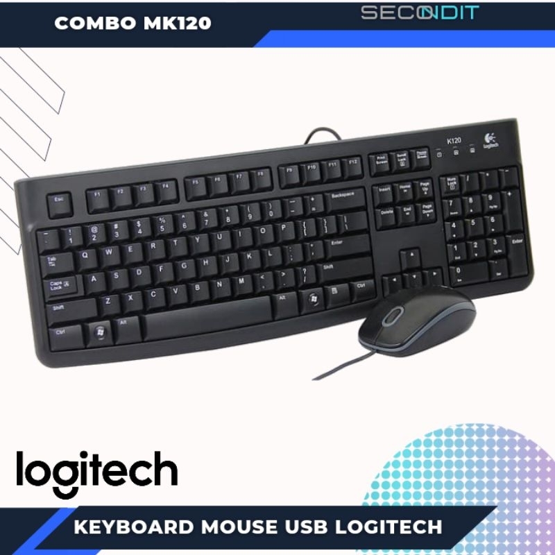 Jual LOGITECH MK120 KEYBOARD MOUSE USB KEYMOUSE COMBO | Shopee Indonesia