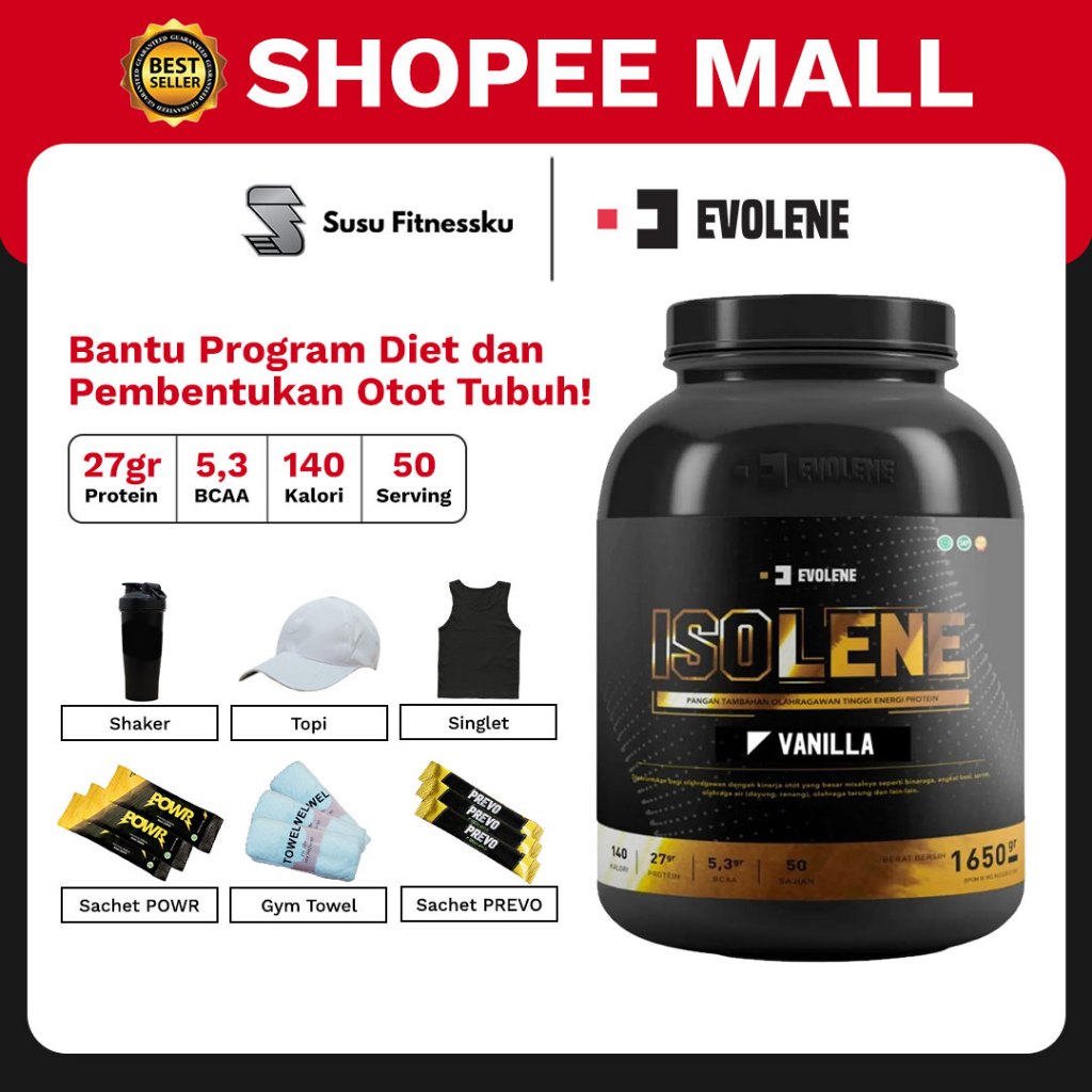 Jual Evolene Isolene 50 Sachet/1650gr - Whey Protein Isolate - Suplemen ...