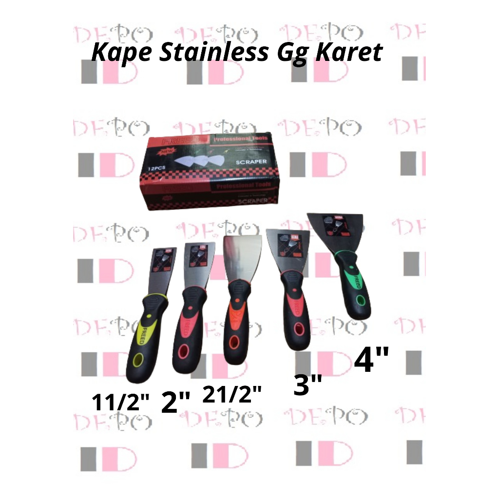 Jual Kape Stainless Gagang Karet Scrapper Kapi Cat SS | Shopee Indonesia