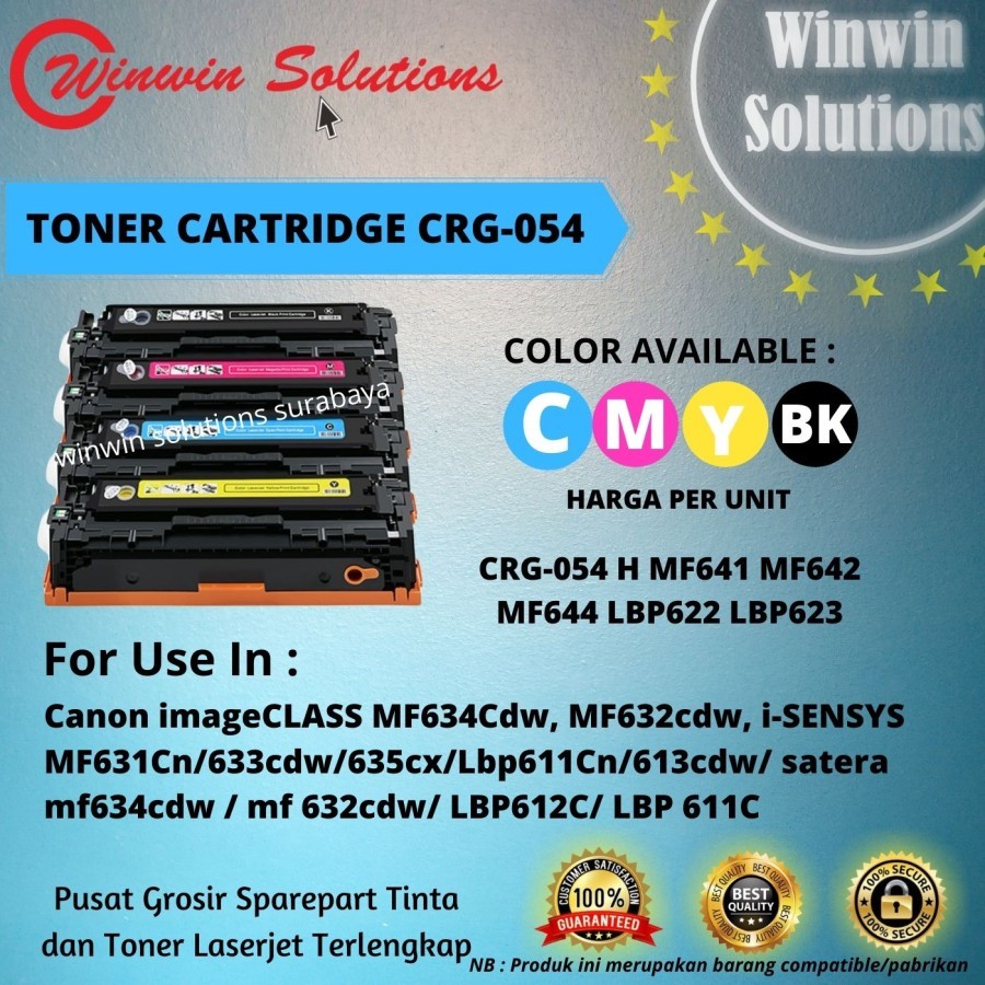 Jual Toner Cartridge Compatible CRG-054 H MF641 MF642 MF644 LBP622 ...