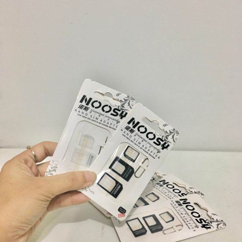 Jual NOOSY Nano Sim Card Adapter 3in1 Sambungan Sim Card | Shopee Indonesia
