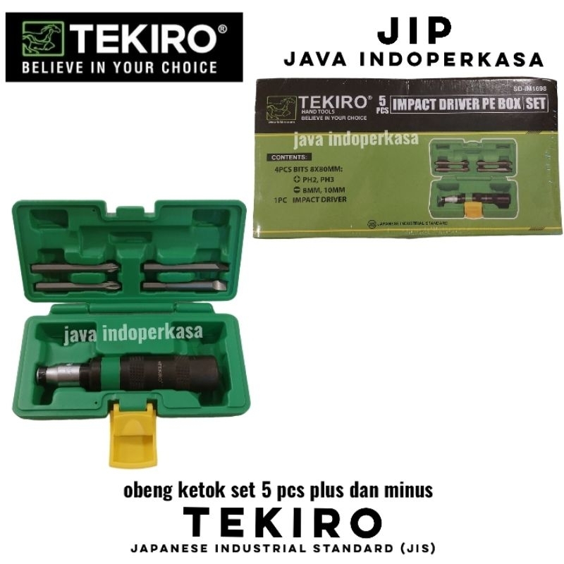 Jual TEKIRO obeng ketok set 5 pcs plus dan minus / obeng getok / obeng ...
