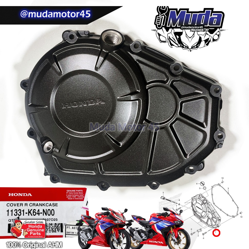 Jual BAK KOPLING CBR250RR 11331-K64-N00 COVER R CRANKCASE CRANK CASE ...