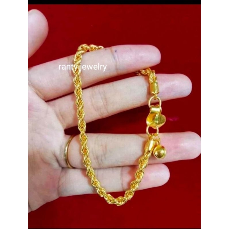 Jual Gelang Rantai Tambang, Rantai Nuri, Replika Emas 24, Cocok dipake ...
