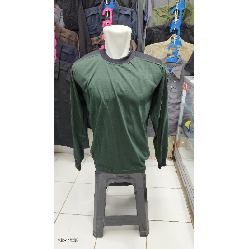 Jual Kaos penembak / Kaos lapangan warna ijo pdl / ijo tua lengan ...
