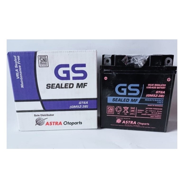 Jual AKI MOTOR GS ASTRA GM5Z-3B Untuk SUPRA X JUPITER MX MEGAPRO MIO ...