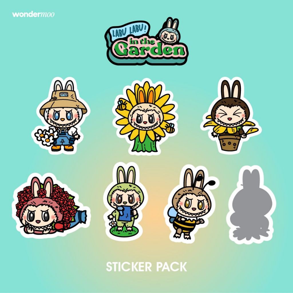 Jual CAMIKA x WONDERMOO - Sticker Set Labubu in the Garden Collections ...