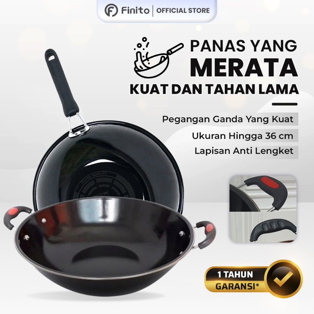 Jual Wajan Enamel Penggorengan Kuali Anti Lengket Panci WAjan Labu ...