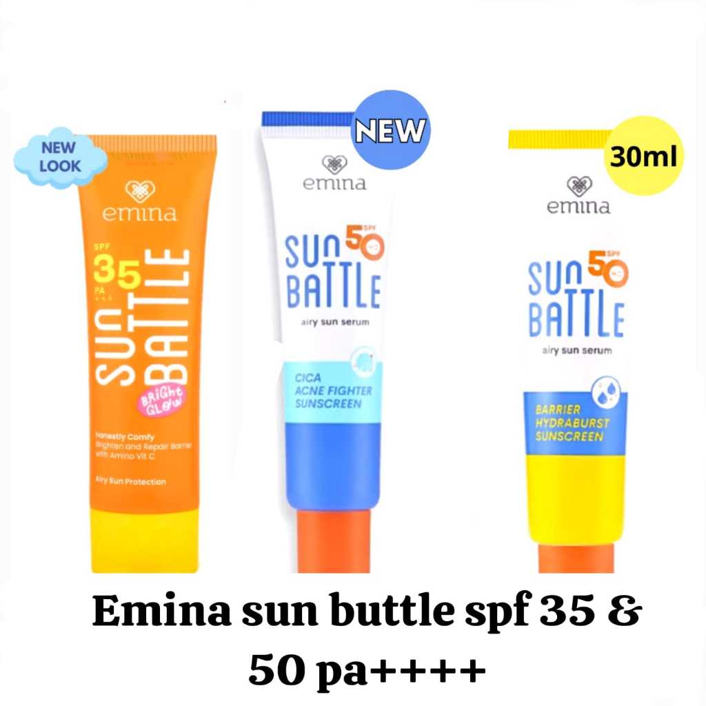 Jual EMINA SUN BUTTLE SUNSCREEN SERIES SPF 35 & 50 PA++++ - SUNSCREEN ...