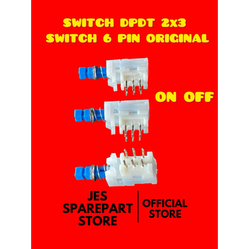 Jual SWITCH DPDT 2x3 SWITCH 6 PIN ON OFF ORIGINAL | Shopee Indonesia