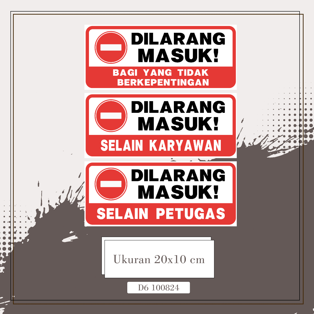 Jual Sticker Dilarang Masuk / Stiker Dilarang Masuk / Dilarang Masuk ...