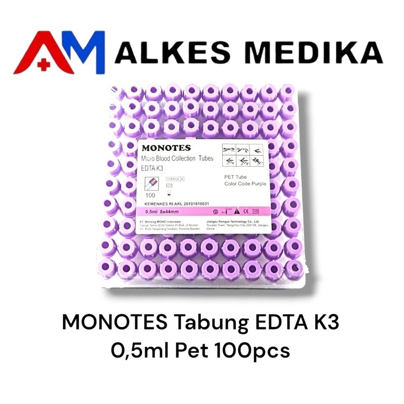 Jual MONOTES Vacutainer EDTA 0,5 ml Tabung Darah Micro Tube EDTA K3 0 ...