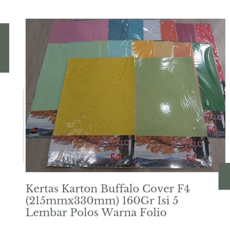 Jual Kertas Karton Buffalo Cover F4 (215mmx330mm) 160Gr Isi 5 Lembar ...