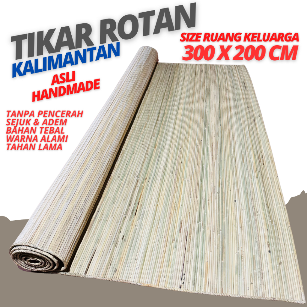 Jual Tikar Rotan Besar Handmade Buatan Tangan, size 300x200cm, Grade A ...