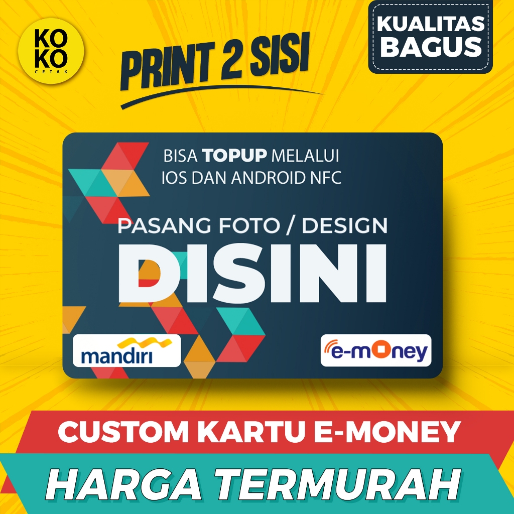 Jual Etoll E-toll Emoney E-money Custom Print 2 Muka, Foto Saldo 0 ...