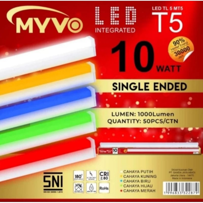 Jual Lampu led TL T5 Single Ended 10 Watt Myvo | Shopee Indonesia