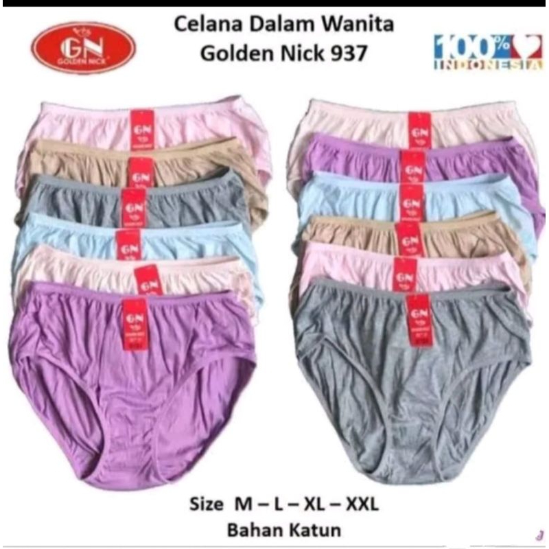 Jual 6pcs celana dalam wanita merk golden nick 937 termurah | Shopee Indonesia