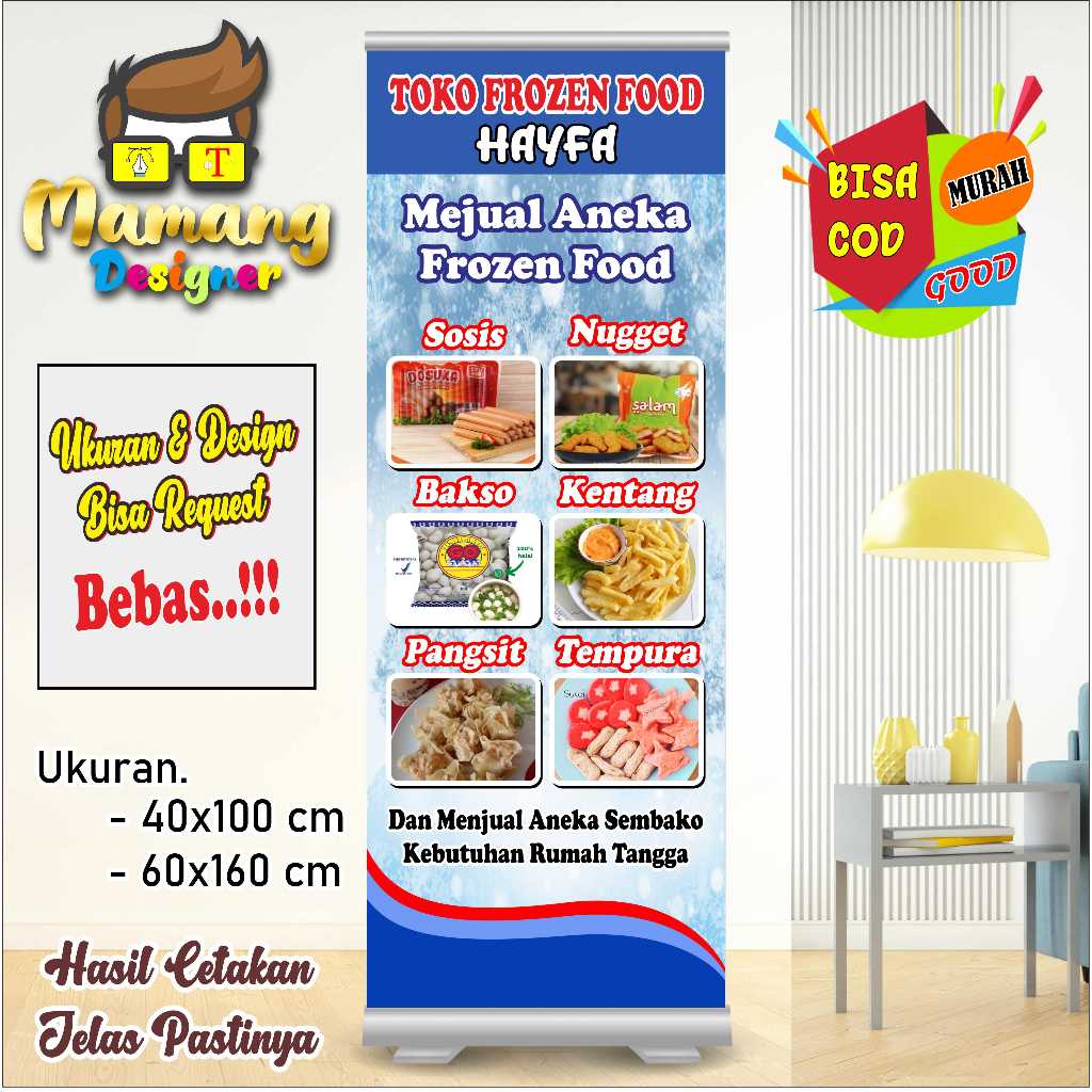 Jual Banner Spanduk MMT Toko Frozen Food atau Seafood Bagus Murah bb ...