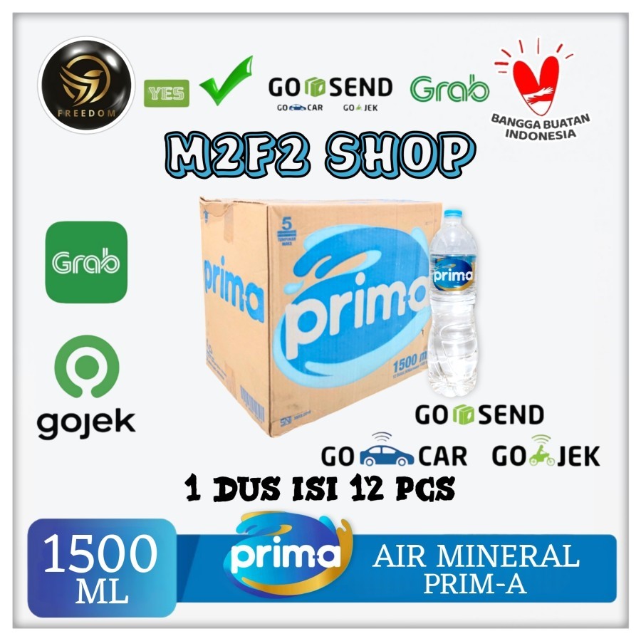 Jual Air Mineral Prima Botol Besar Plastik Pet - 1500 ml Kemasan Karton (Khusus Bluebird/Gojek ...