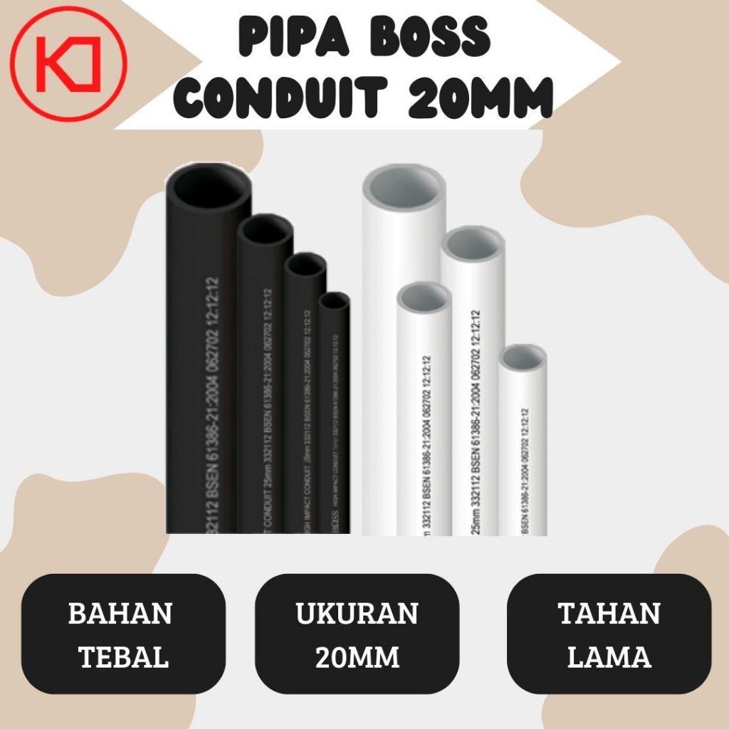 Jual PIPA LISTRIK CONDUIT BOSS 20MM (HARGA PER LONJOR = 3METER ...