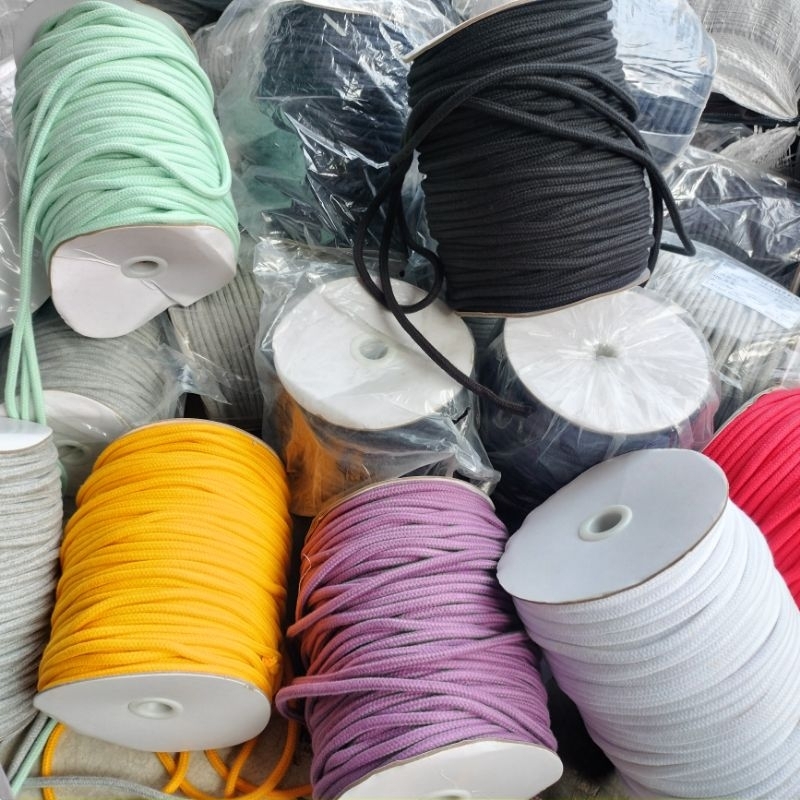 Jual tali kur katun ukuran 6mm varian warna/ tali bulat isi 6mm varian ...