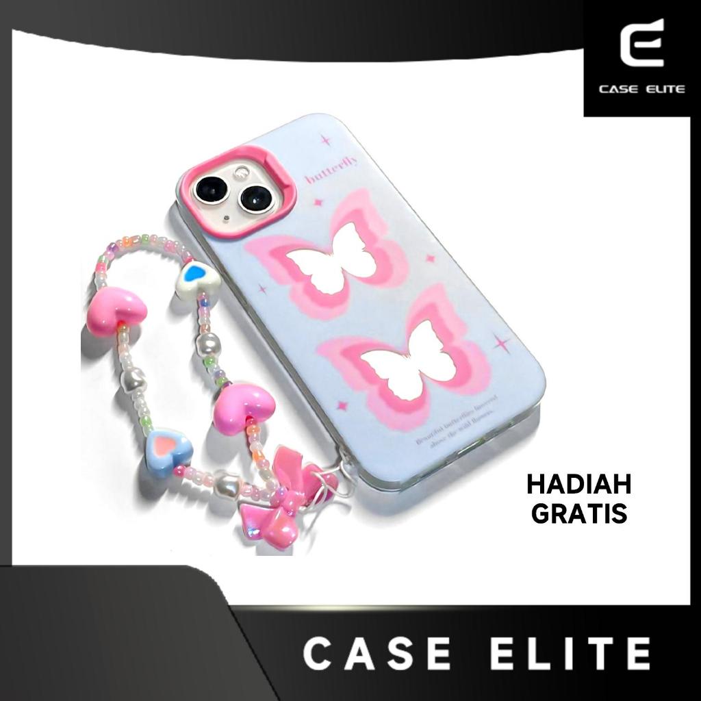 Jual [COD&GIFT ] Pink Butterfly Doff Case - Hardcase/ Casing HP for iPhone XR 11 12 13 14 15 PRO ...
