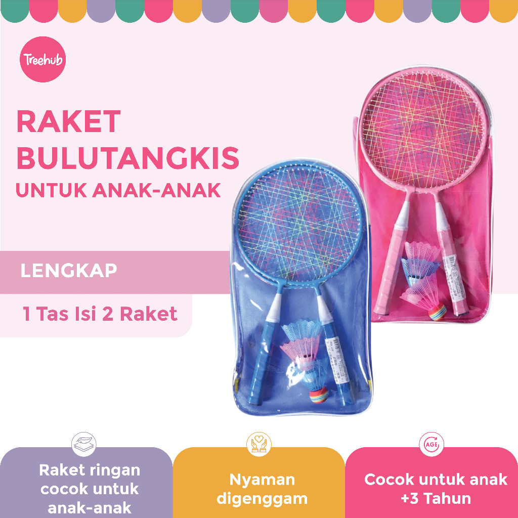 Jual Treehub Raket Bulutangkis Anak ( Usia 3-6-12 Tahun Untuk TK/ SD ...