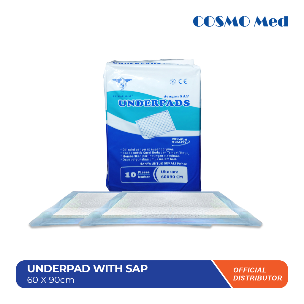 Jual COSMO MED Underpad Perlak Dewasa 60x90cm Menyerap Cairan 3x Lebih ...