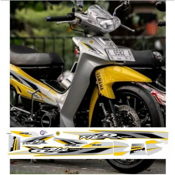 Jual STRIPING FIZR LE CUSTOM FIZ R SILVER KUNING | Shopee Indonesia