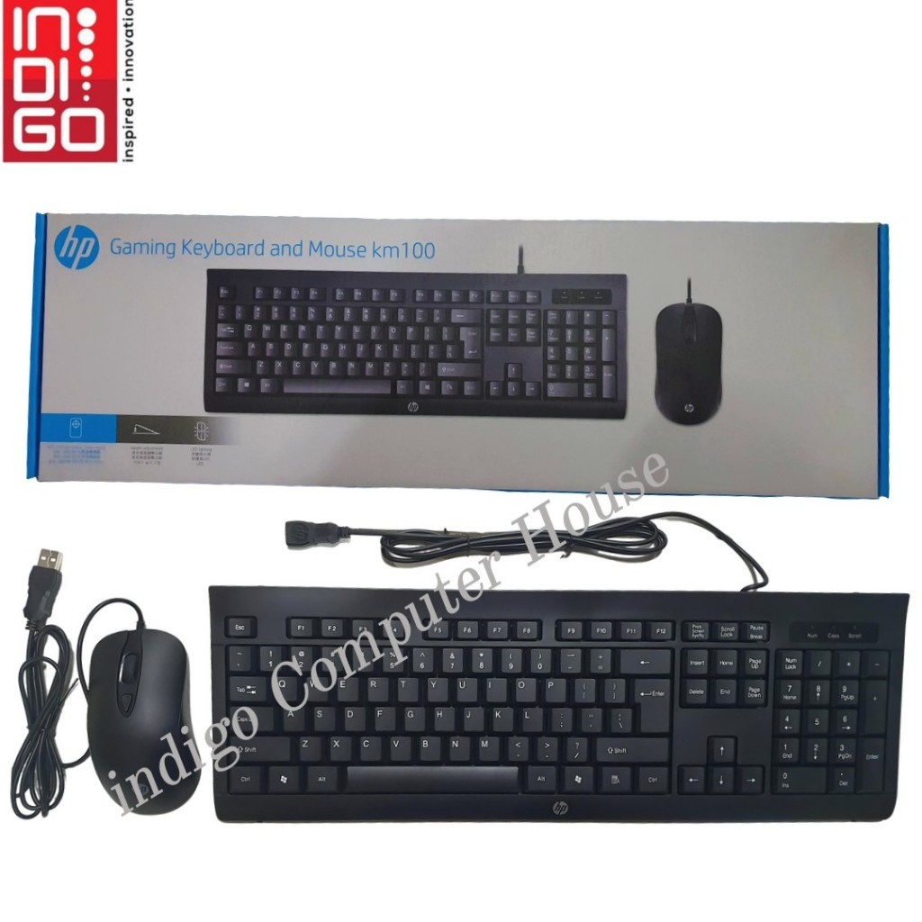 Jual KEYBOARD MOUSE HP KM-100 (ORIGINAL) / PAKET KEYBOARD MOUSE GAMING ...