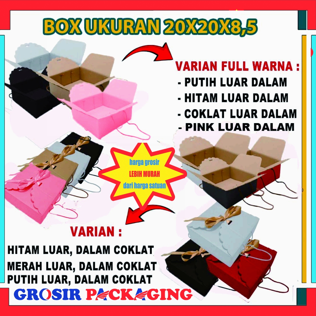 Jual Box Tas 20x20x8,5 Cm/ Box Packaging/ Box Souvenir/ Kardus Polos ...