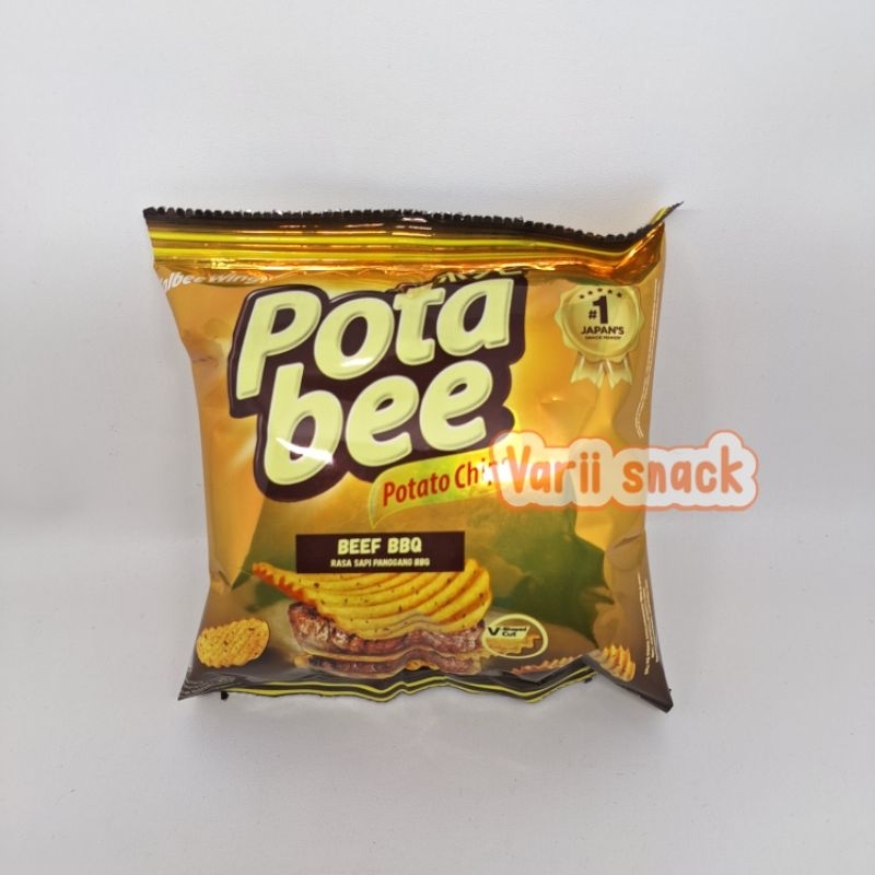 Jual Pota Bee Potato Chips Rasa BBQ 1 Renceng 10 pcs | Shopee Indonesia