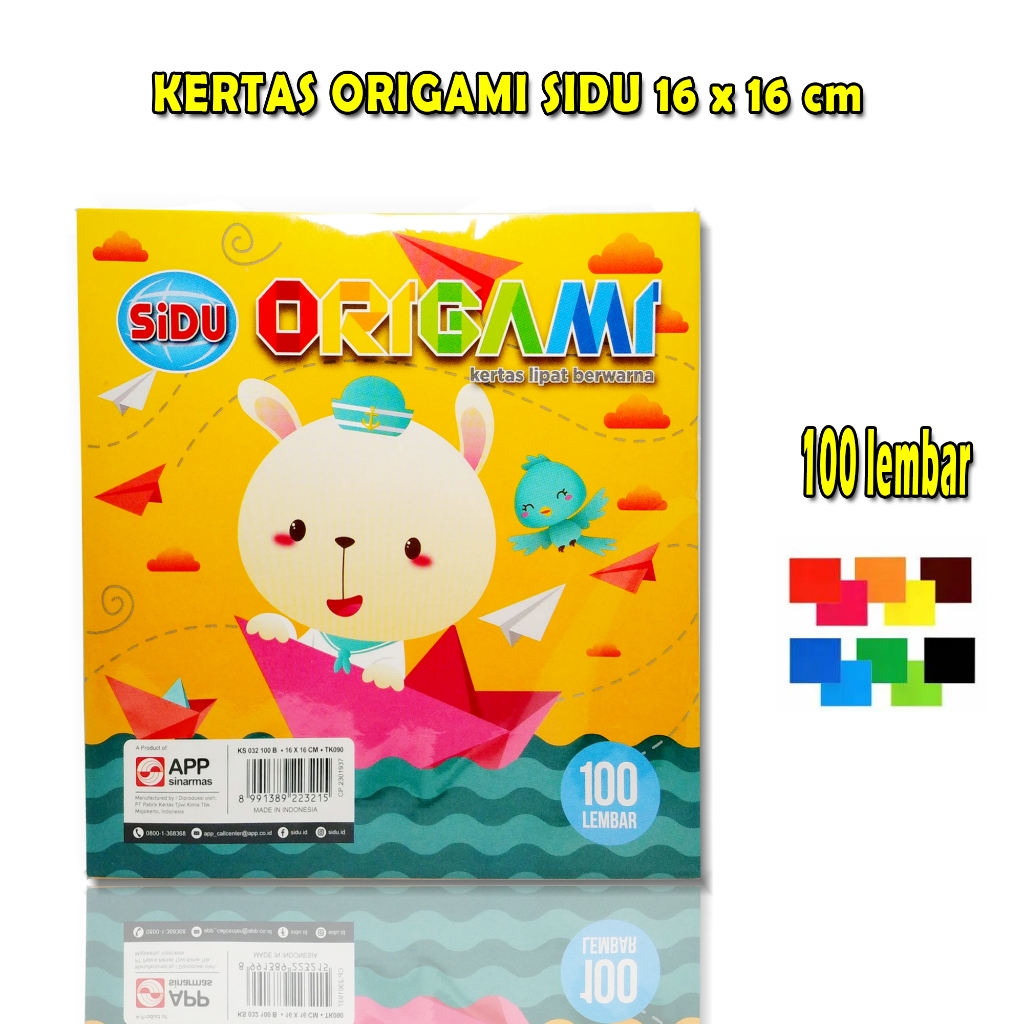 Jual kertas origami sidu 16 x 16 / 1 pack / 100 lembar | Shopee Indonesia