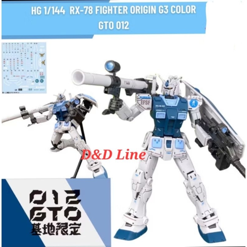 Jual HG 1/144 GTO 012-3 RX 78-2 Fighter The Origin Series G3 Color Model Kit Blue White | Shopee ...