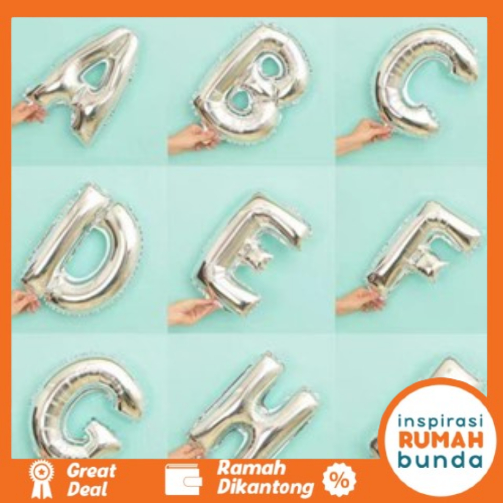 Jual BALON FOIL HURUF WARNA GOLD (16 INCH) (40 CM) BALON FOIL HURUF ...