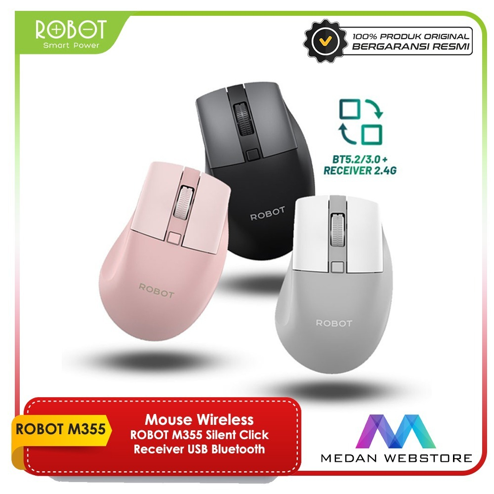 Jual ROBOT M355 Mouse Wireless Mouse Bluetooth Multi Perangkat ...
