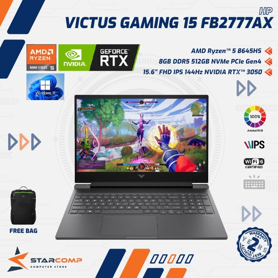 Jual HP Victus Gaming 15 FB2777AX AMD Ryzen 5 8645HS 8GB 512GB RTX3050 ...
