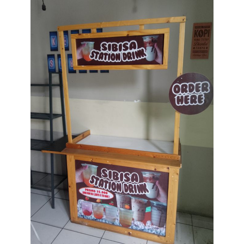 Jual Booth portable/meja lipat/gerobak minuman lipat murah prelovedUk 50 lebarx 130 panjangx180 ...