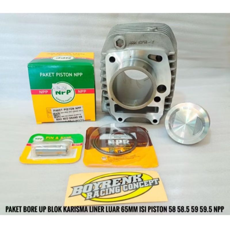 Jual PAKET BORE UP BLOK KHARISMA SET PISTON 59.5 NPP~BOYRENK | Shopee ...
