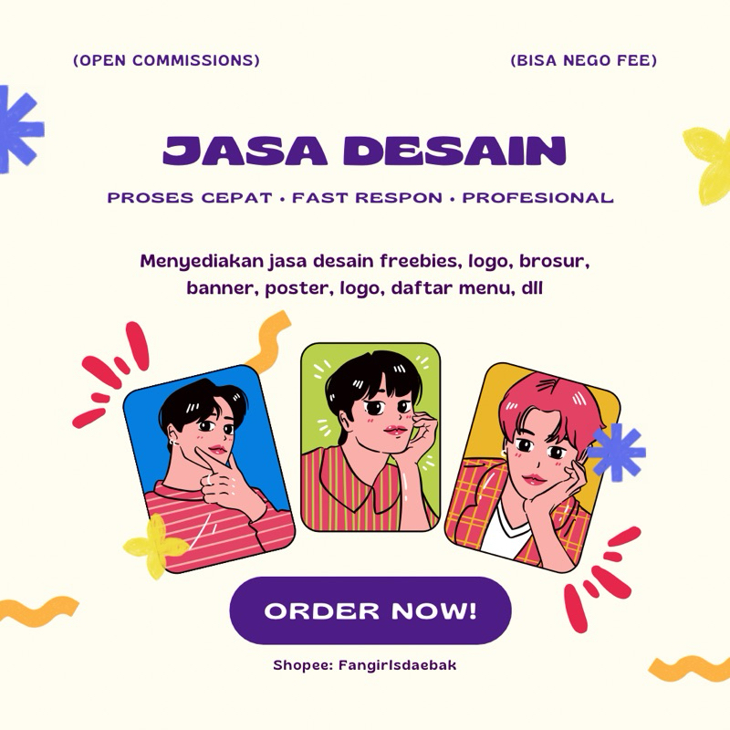 Jual Jasa Desain Freebies Kpop | Brosur | Logo | Daftar Menu | Poster ...
