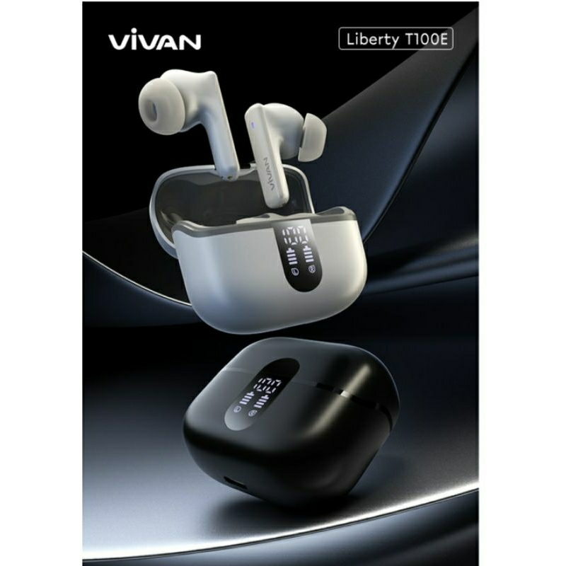 Jual VIVAN TWS Liberty T100E Headset Bluetooth V5.3 IPX5 ANC ENC True ...